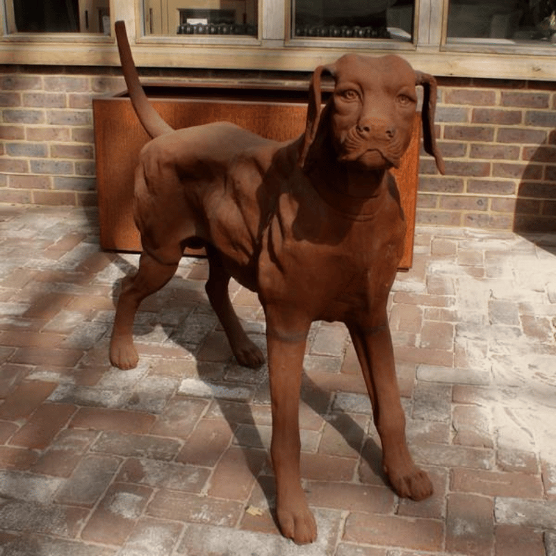 Cast Iron Standing Rhodesian Ridgeback Garden 95cm Statue — Gleaming ...