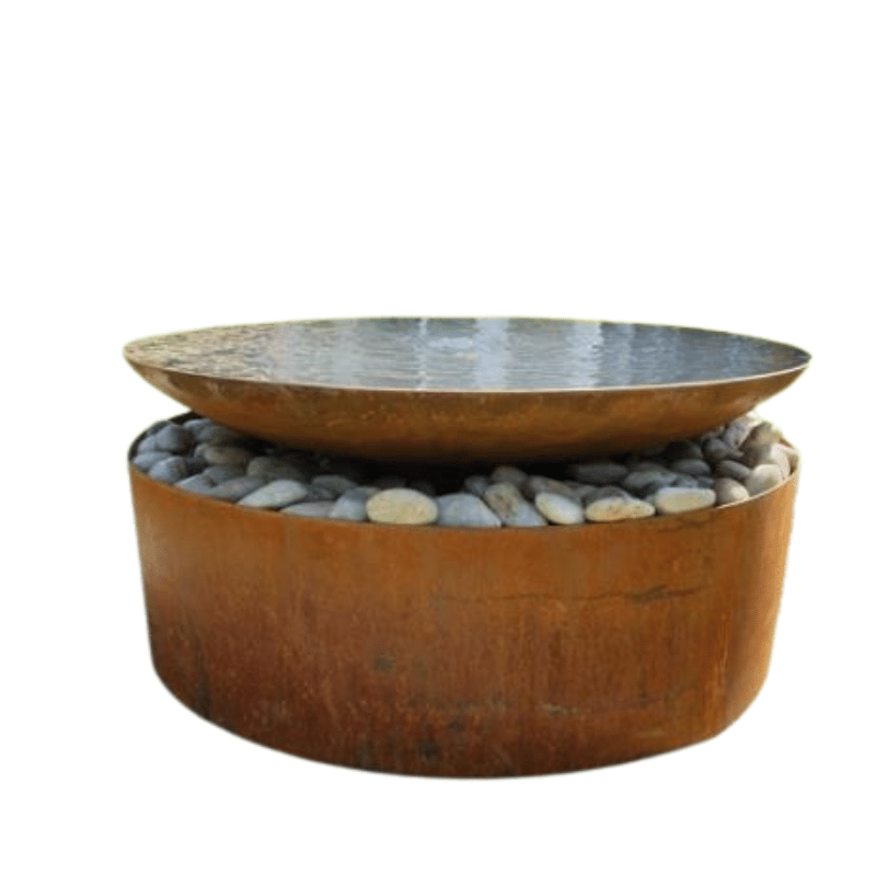 Corten Steel Raised Water Feature — Gleaming Gardens